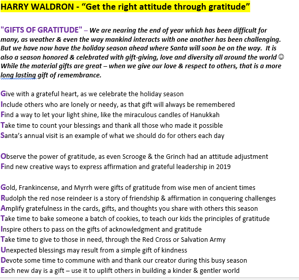 December Acrostic - Get the Right Attitude Through Gratitude - Center ...