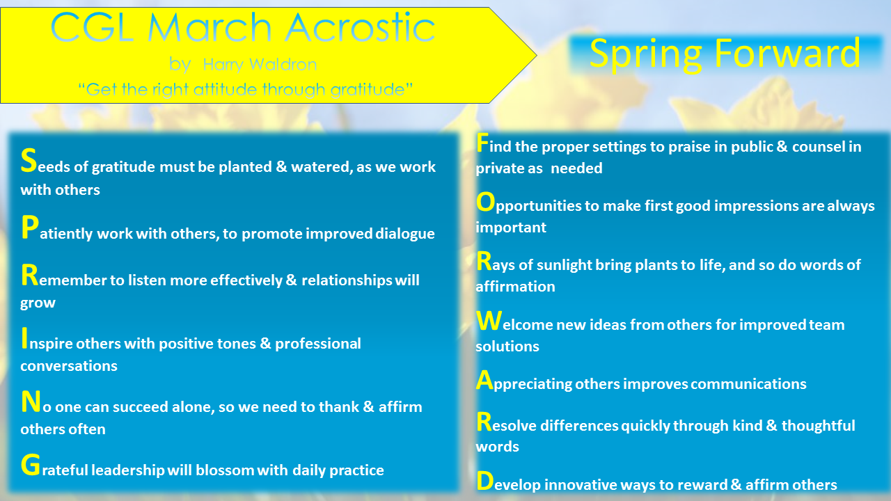 Spring Forward - Center for Grateful Leadership